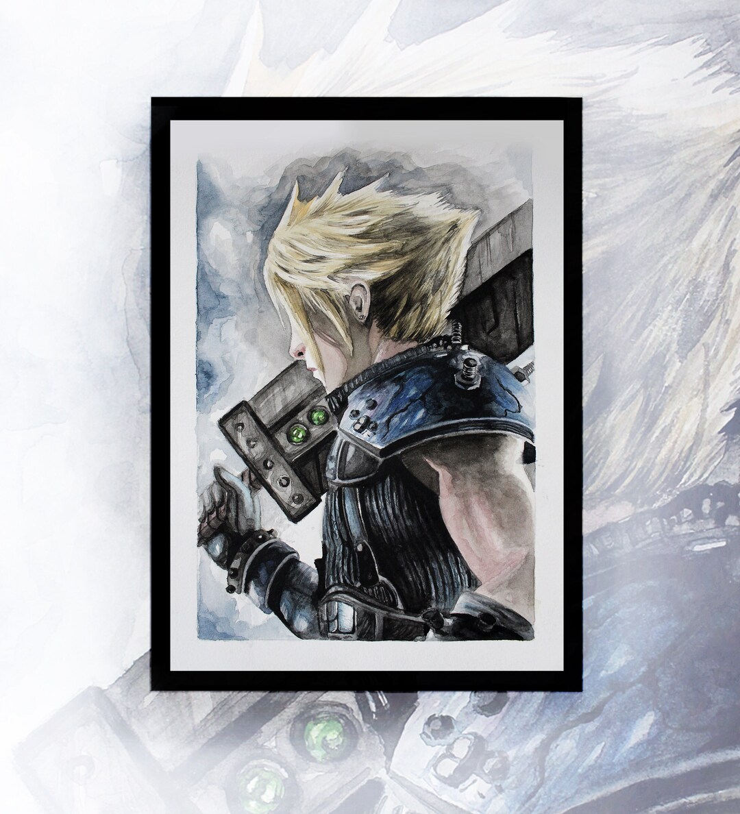 Cloud Strife Print, Final Fantasy Art, Final Fantasy 7 Art Poster ...