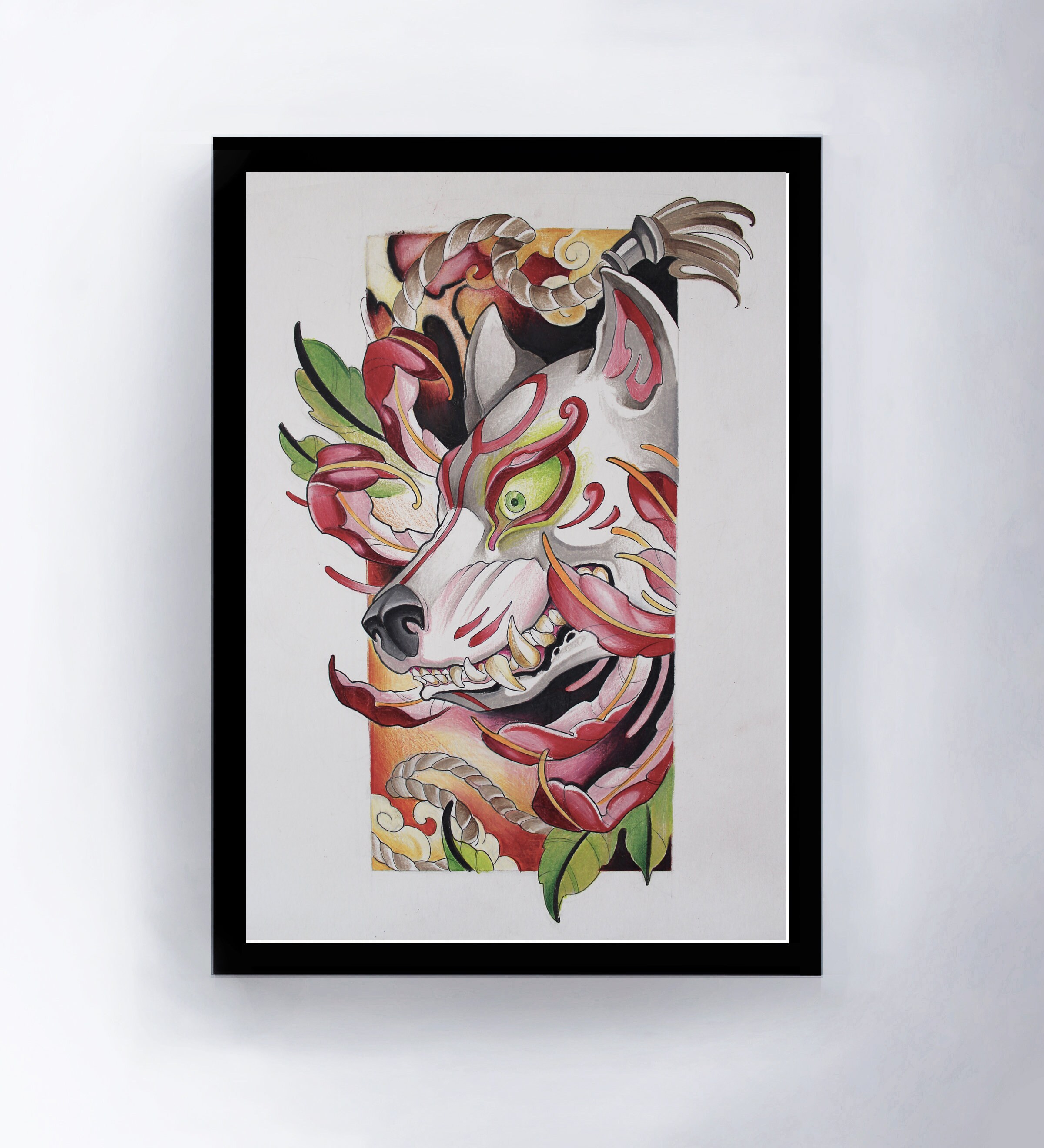 Japanese Wolf Tattoo