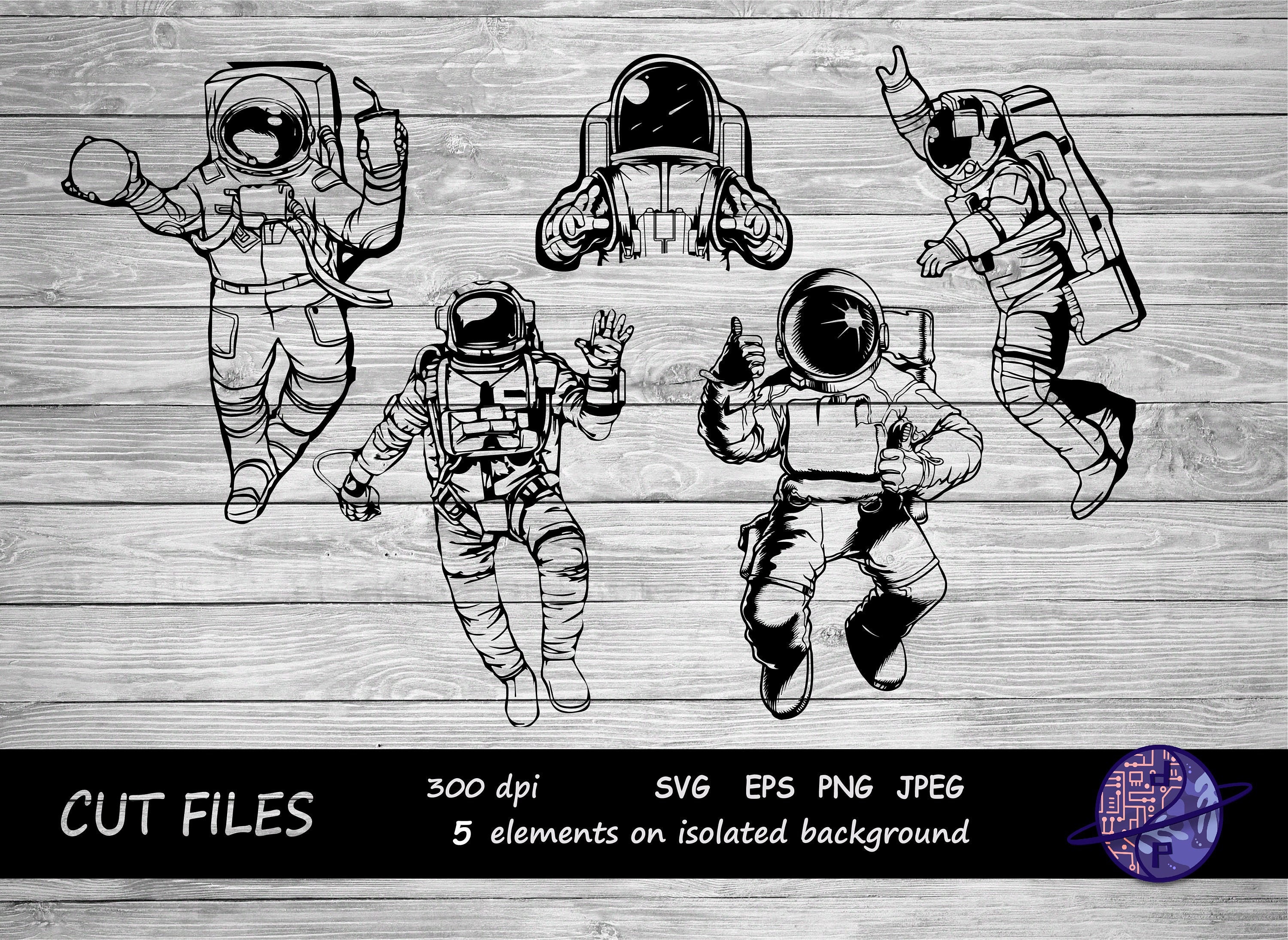 SPACEMAN ASTRONAUT COSMONAUT svg bundel snijset ruimte | Etsy