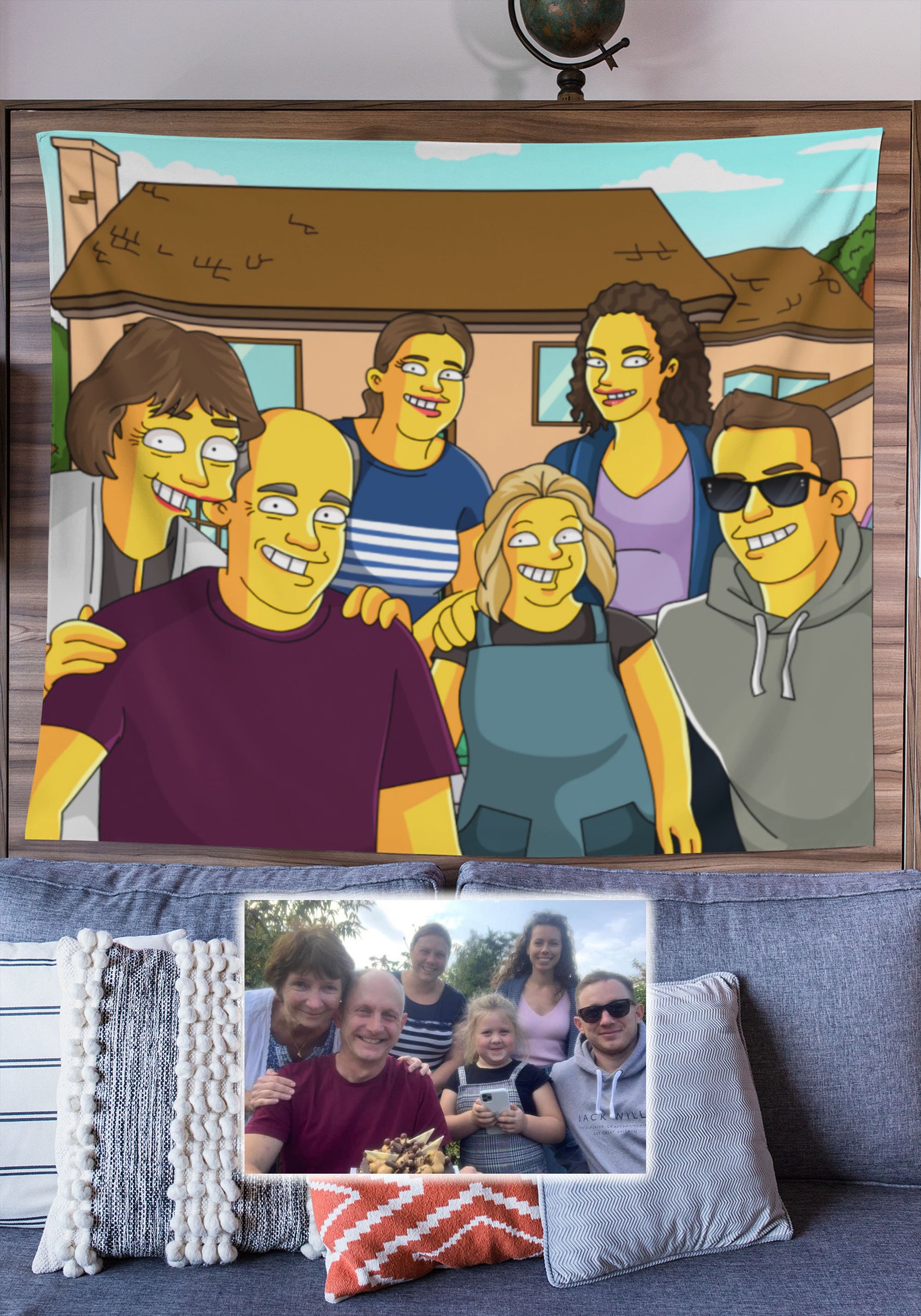 Simpsons Portrait Tapestry Custom Simpsons Family Portraits | Etsy