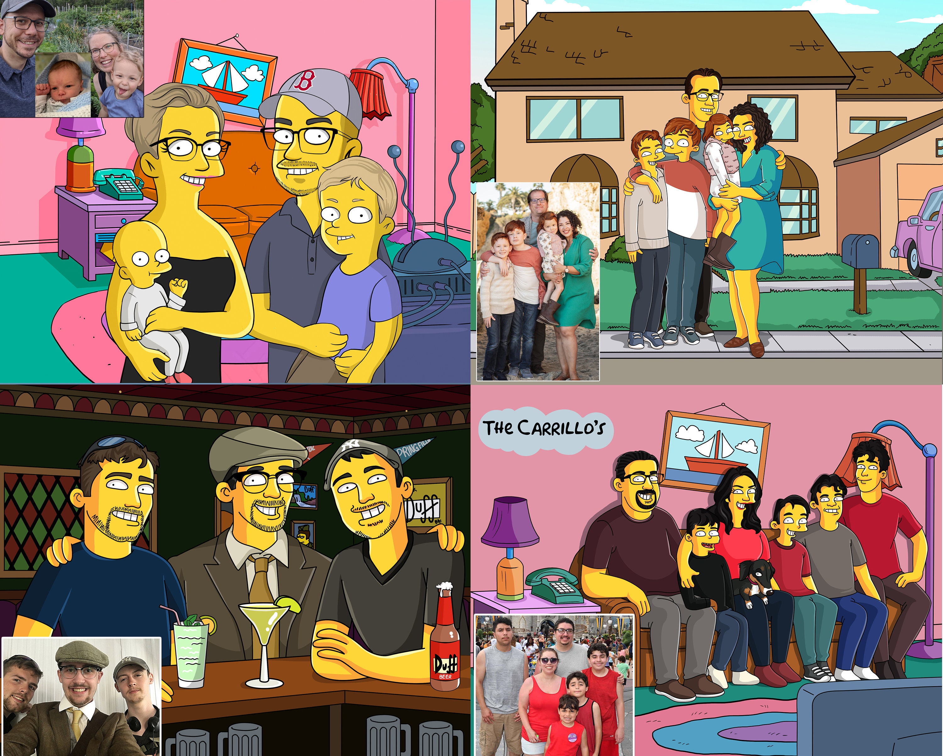 Simpsons Portrait Poster Custom Simpsons Family Portrait | Etsy