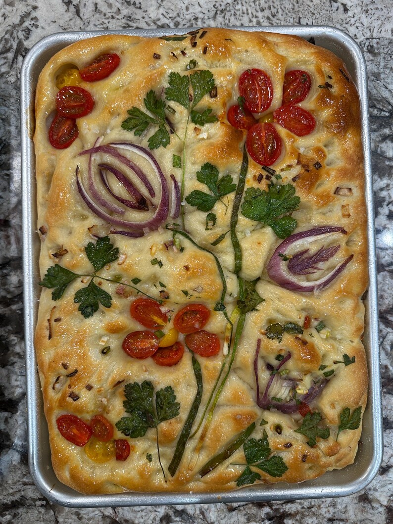 Focaccia, Made to Order, Edible Art, Homemade, Flat Bread, Like Pizza ...