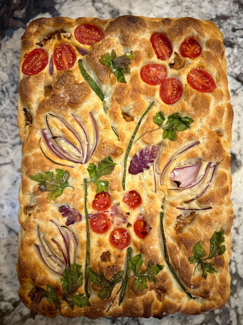 Focaccia, Made to Order, Edible Art, Homemade, Flat Bread, Like Pizza ...