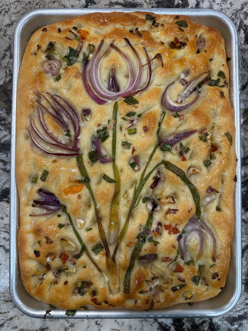 Focaccia, Made to Order, Edible Art, Homemade, Flat Bread, Like Pizza ...