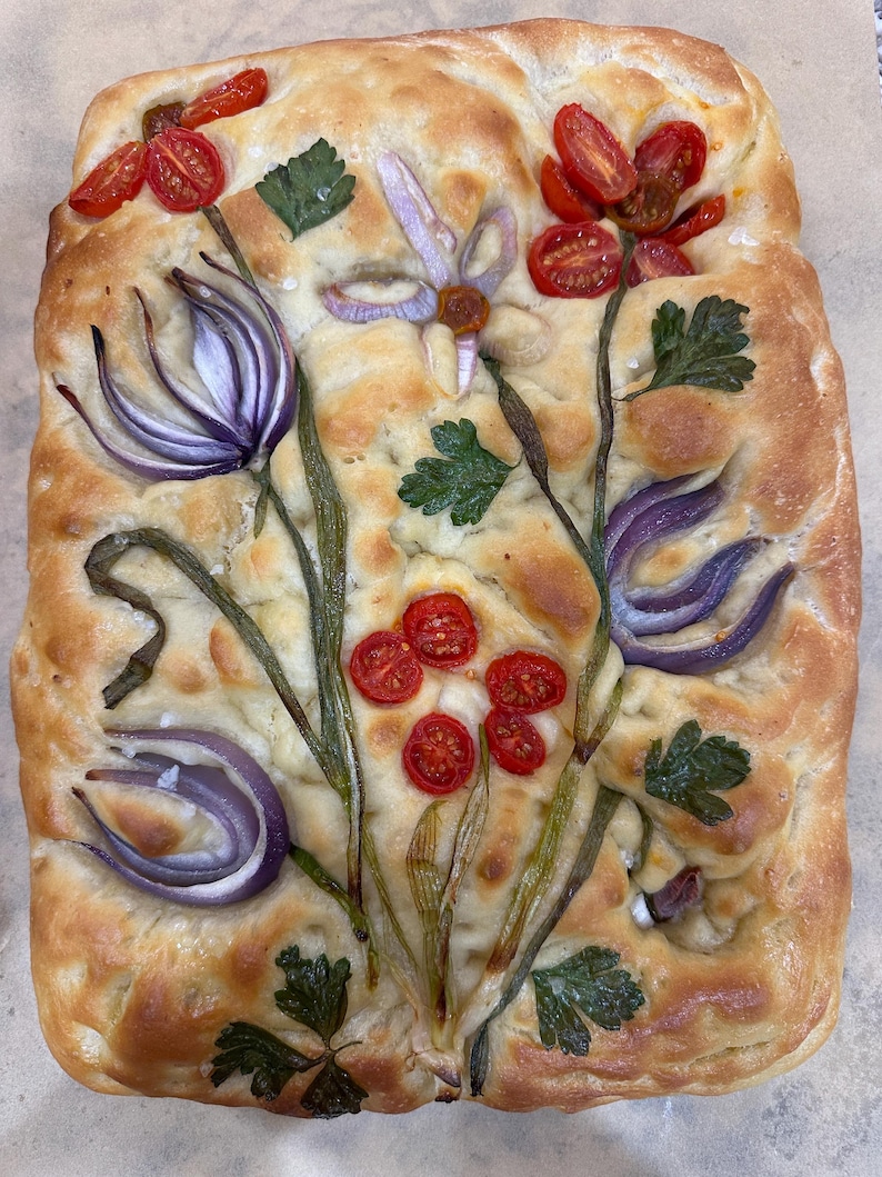 Focaccia, Made to Order, Edible Art, Homemade, Flat Bread, Like Pizza ...