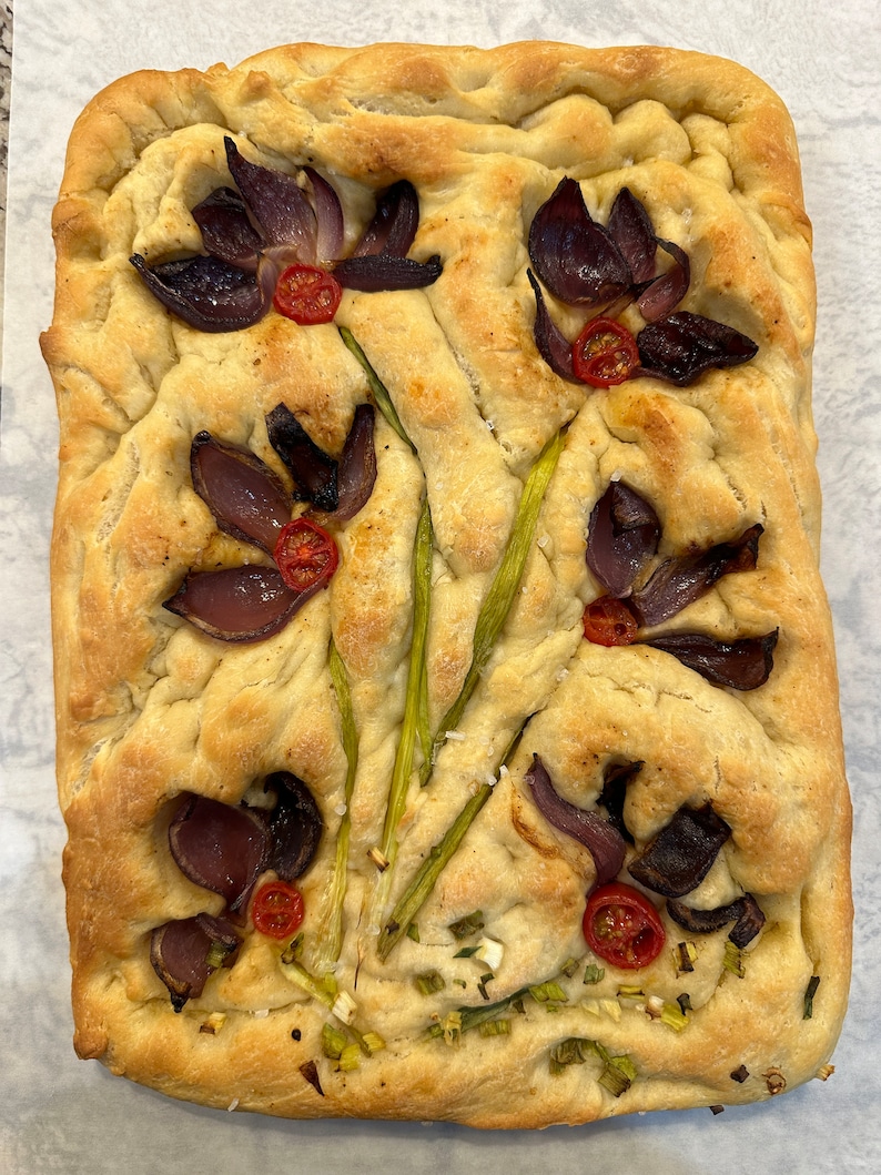 Focaccia Made to Order Edible Art Homemade Flat Bread Like Pizza Only ...