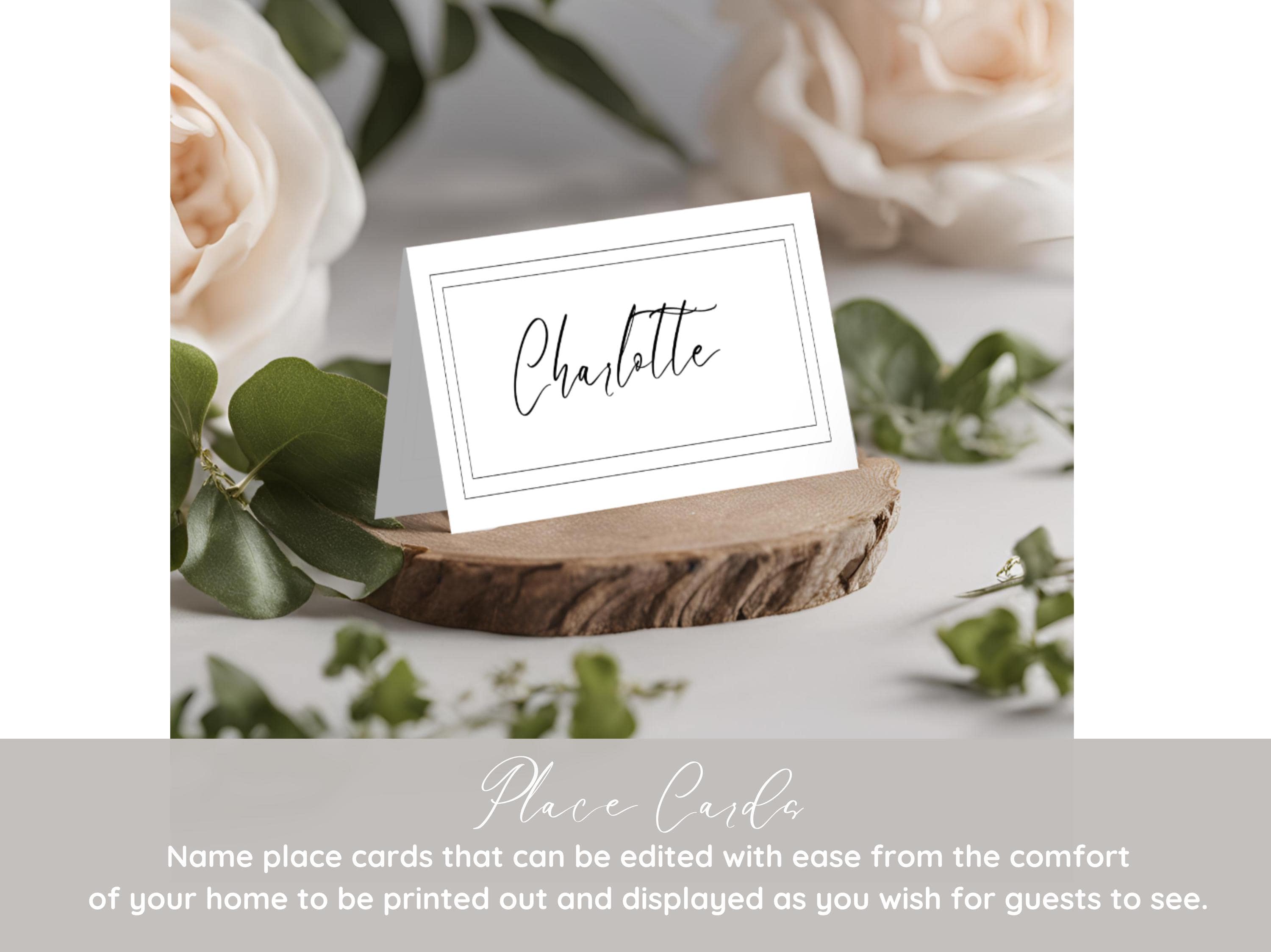 Table Place Name Cards , Digital Template With Table Place Names ...