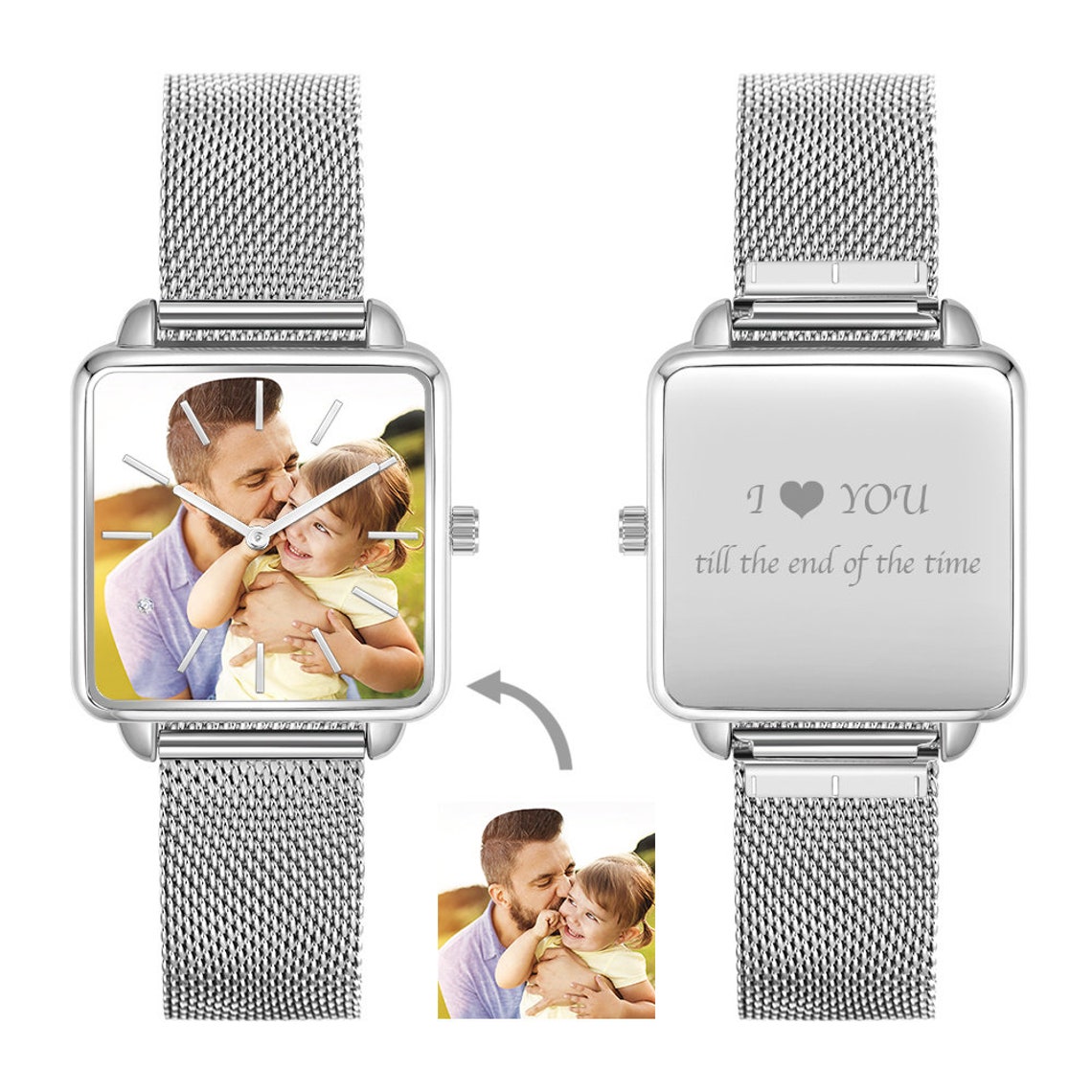 Personalized Square Watches Custom Photo Watch for Men 32.532.5MM - Etsy