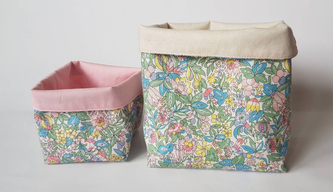Fabric Basket Liberty Storage Basket Folderble Organiser Box Fabric ...