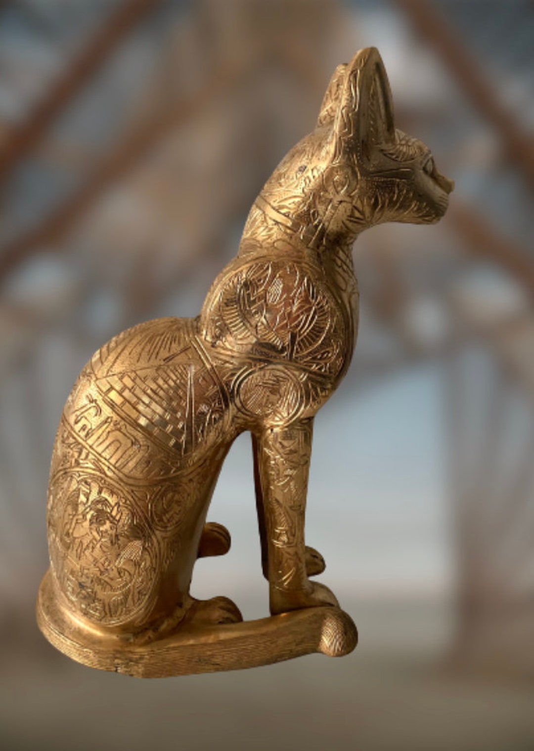 Vintage Bronze/ Brass Large Bastet Cat Goddess Statue - Etsy