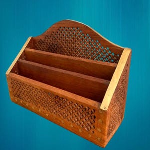 Beautiful Vintage Hard Wooden Letter Rack With Brass - Etsy