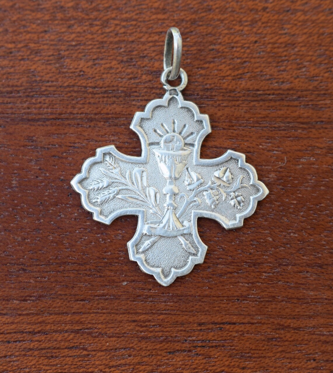 Sterling Silver Maltese Cross Medal, French Religious Antique ...