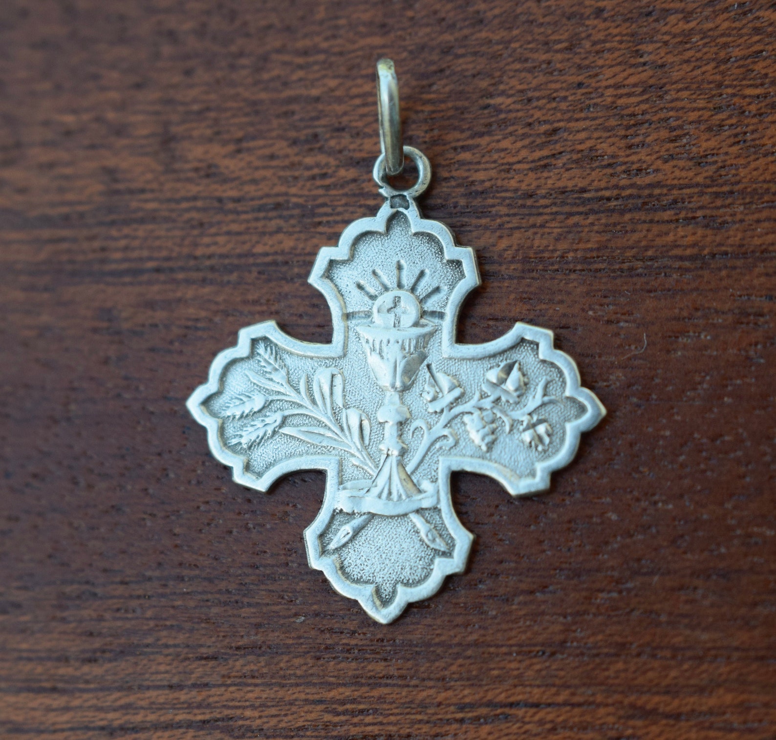 Sterling Silver Maltese Cross Medal, French Religious Antique ...