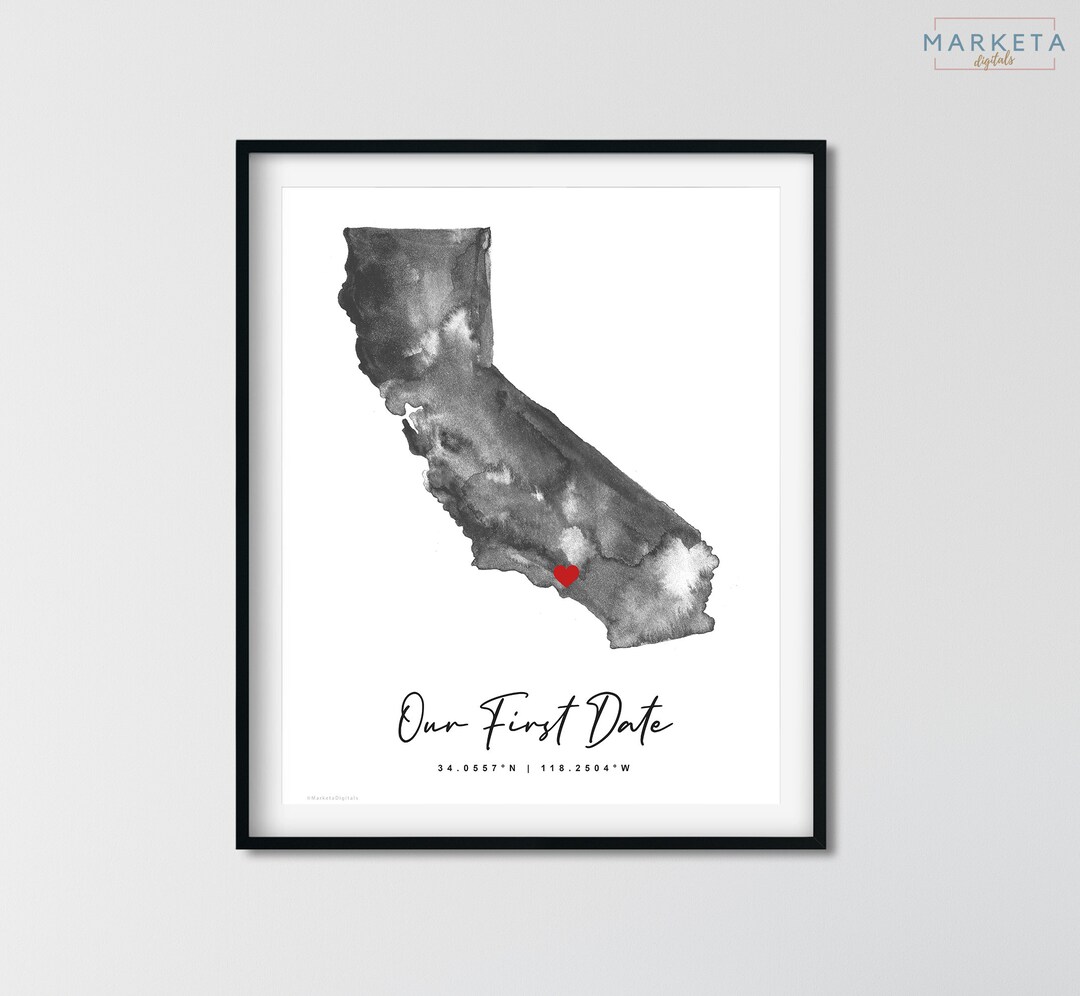 Personalised Our First Date Map, Married, Engaged, Wedding Day ...