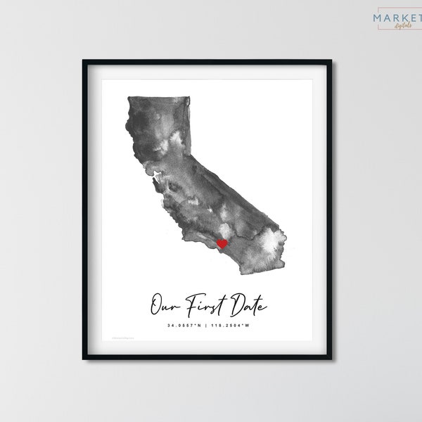 Our First Kiss Map - Etsy