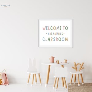DIGITAL DOWNLOAD, Personalised Welcome to Classroom Sign, Teacher Name ...
