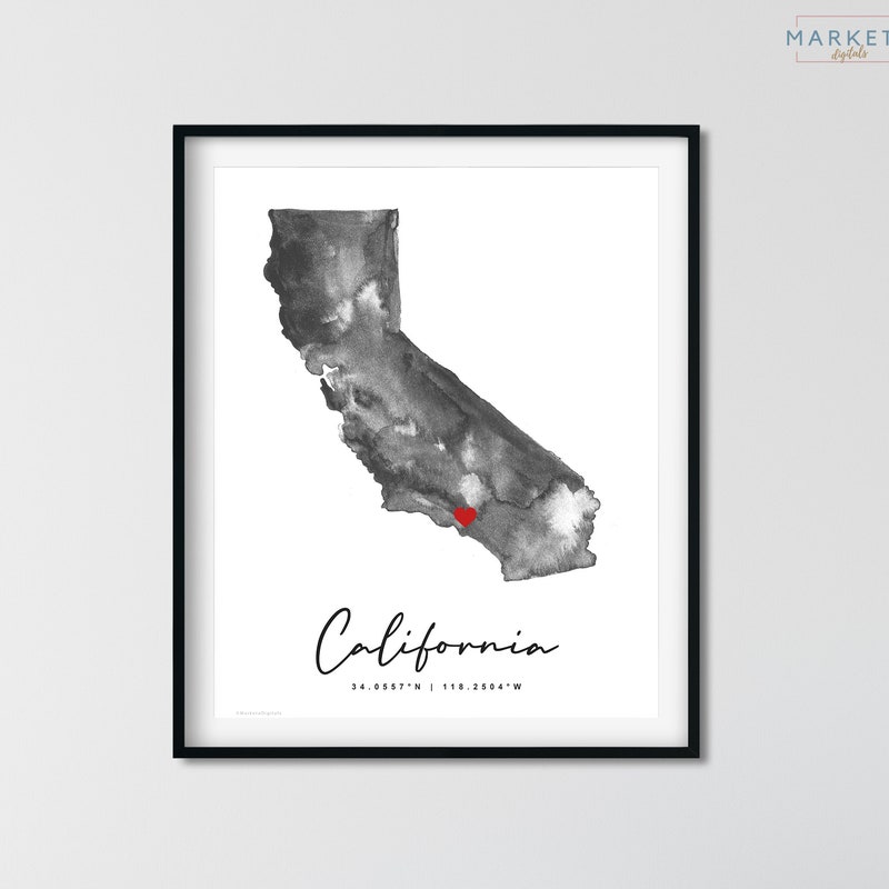 Framed California Map - Etsy