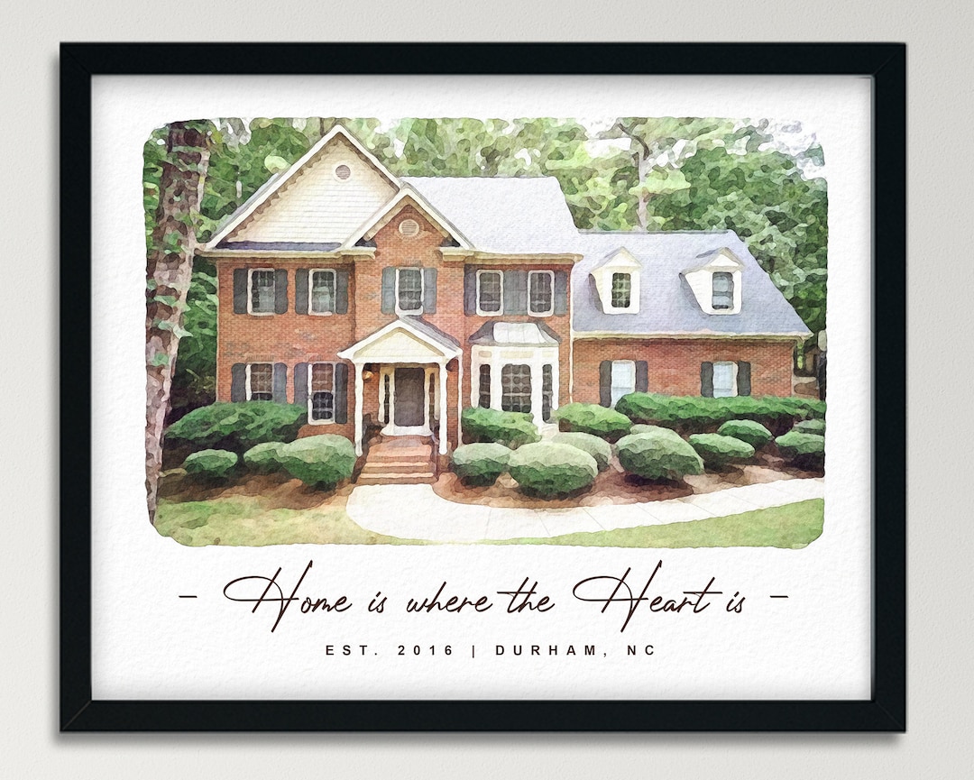 Personalized Gift, Housewarming Gift, New Home Gift, House Illustration ...