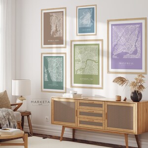 Set of 3 Custom Maps, City Map Prints, Custom Map Print, Custom Any ...