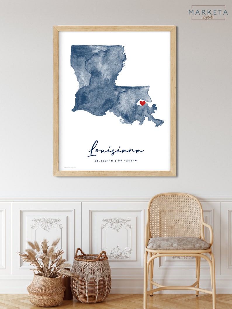 Custom New Jersey Watercolor Map US United States Map Print | Etsy