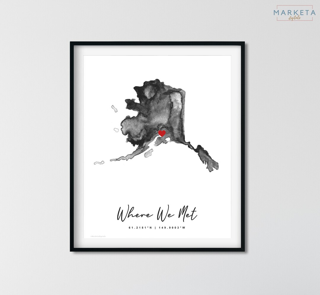 Personalised Where We Met Map, First Date, Engaged, Wedding Day ...