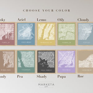 Set of 3 Custom Maps, City Map Prints, Custom Map Print, Custom Any ...