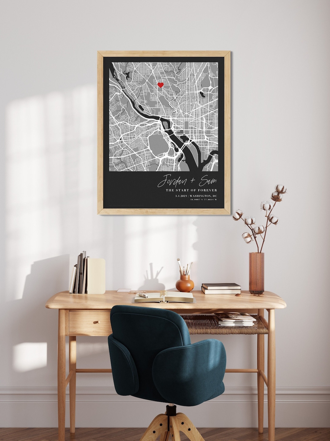 Engagement Map Print Gift, Engagement Gift for Couple, Gift for Couple ...