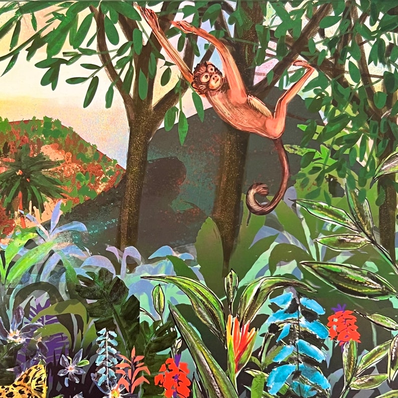 Jungle 500 Piece Jigsaw Puzzle, Leopard, Monkey, Toucan, 18" X 24" - Etsy