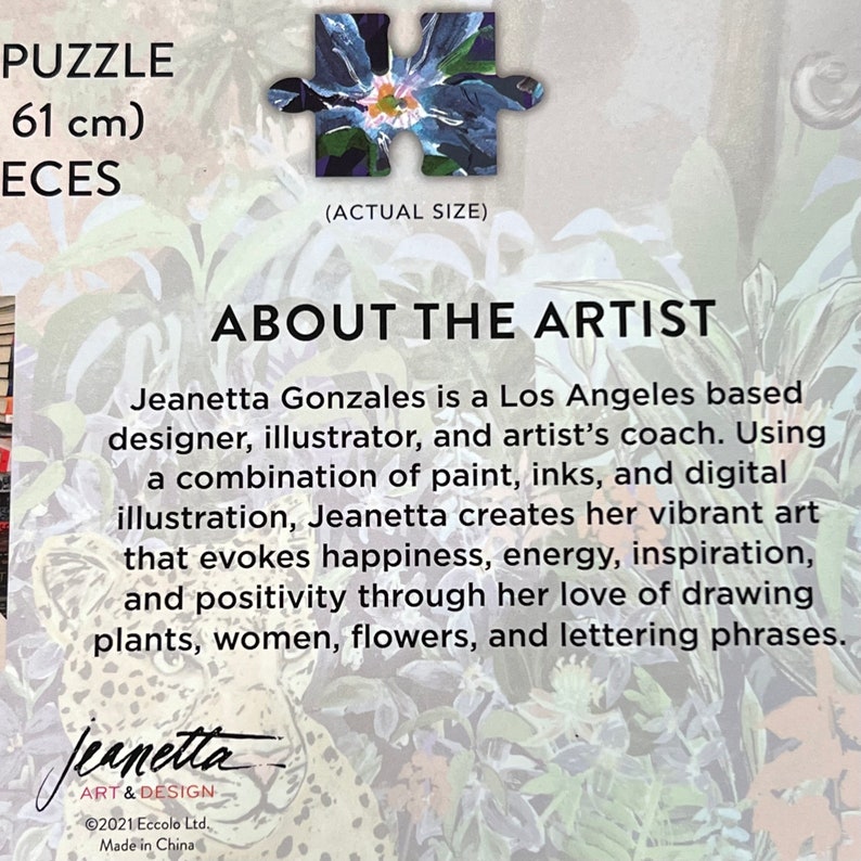 Jungle 500 Piece Jigsaw Puzzle, Leopard, Monkey, Toucan, 18" X 24" - Etsy