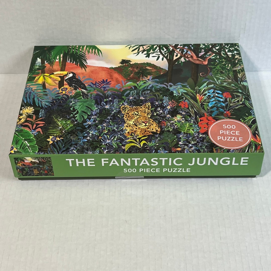Jungle 500 Piece Jigsaw Puzzle, Leopard, Monkey, Toucan, 18" X 24" - Etsy