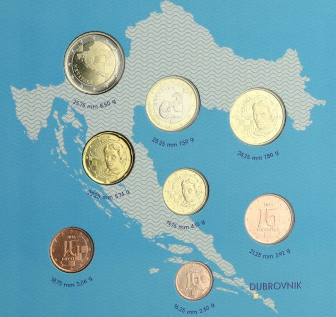 Croatia Numismatic Official Set Coins Dubrovnik EURO 2023. Uncirculated ...