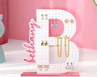 Personalized Acrylic Earring Holder: Engraved Jewelry Organizer - Etsy