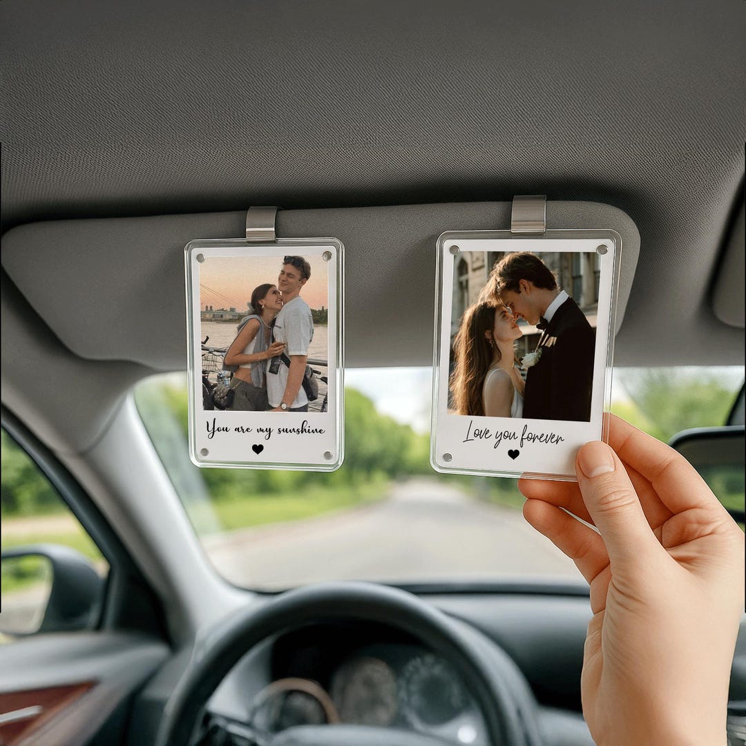 Couple Photo Visor Car Clip, Valentine's Gift for Him & Her, Christmas ...
