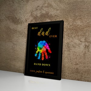 Fathers Day Gift From Kids, Hands Down Best Dad Ever, Personalized ...