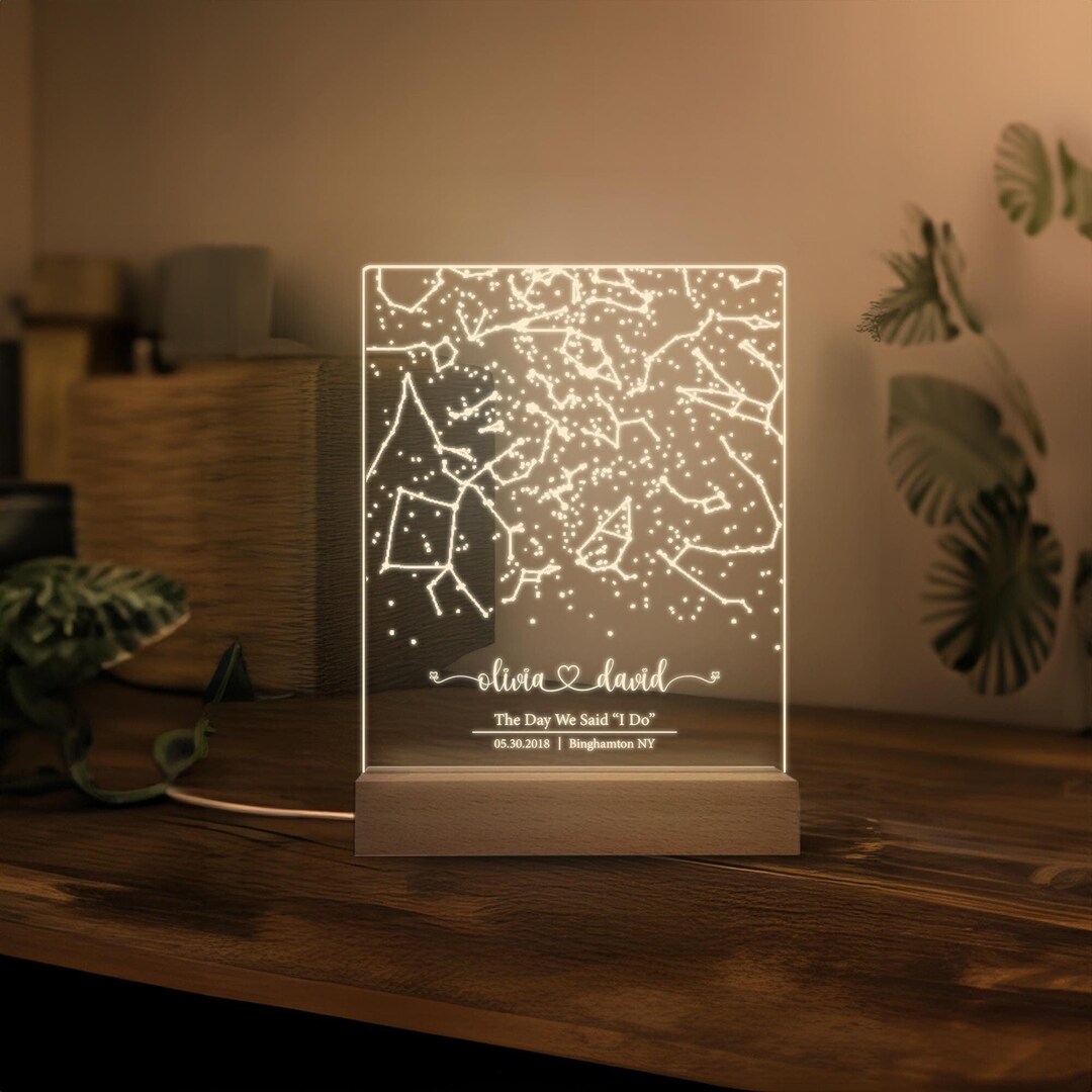 Custom Star Map by Date, Personalized Constellation Map, Star Map Night ...