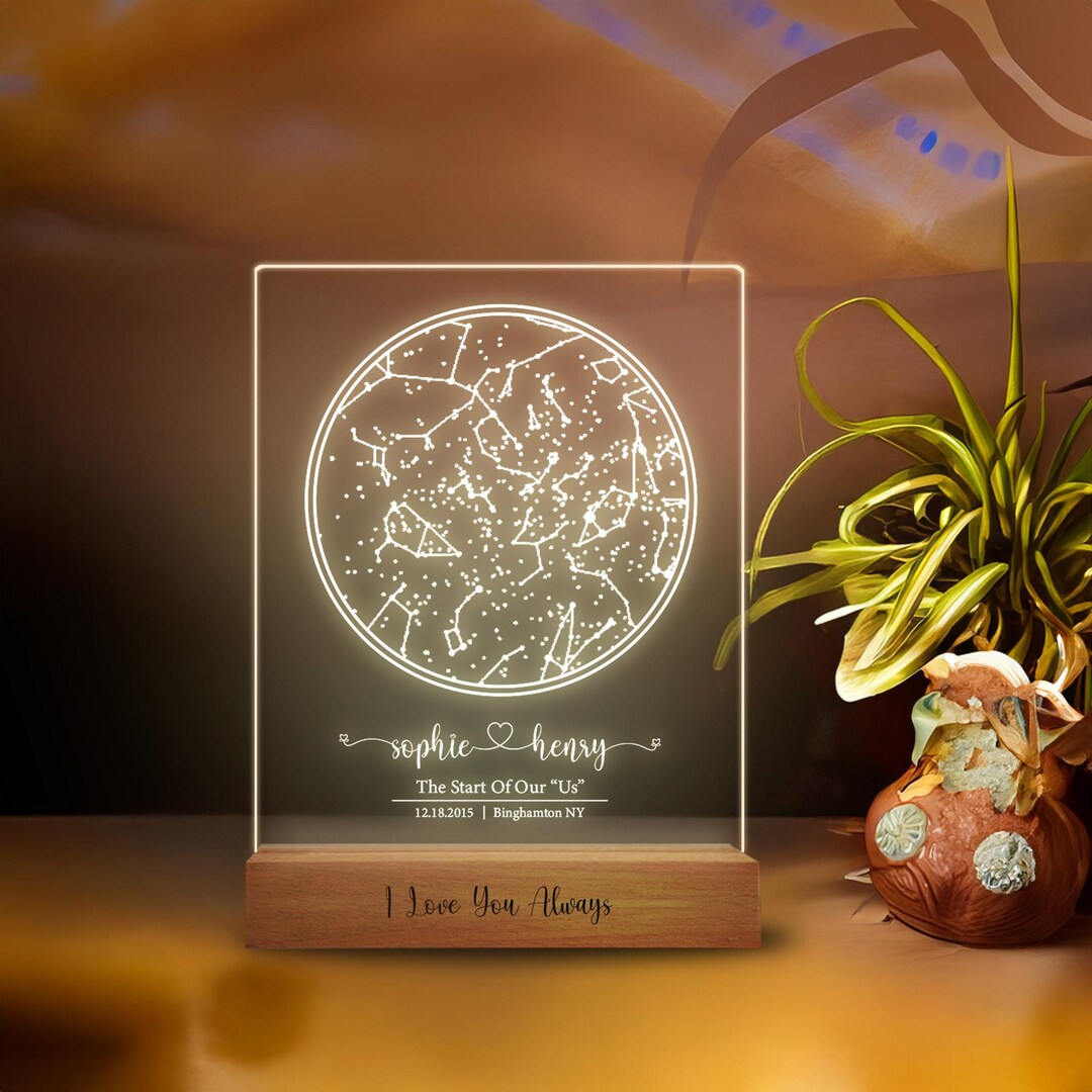 Personalized Constellation Map, Custom Star Map by Date, Star Map Night ...