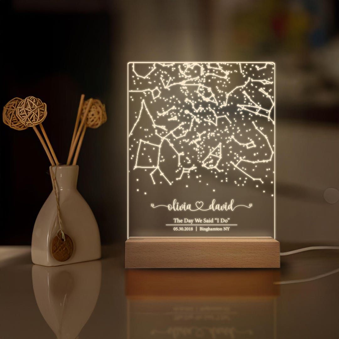 Personalized Star Map Night Light - Custom Constellation Gift - Etsy