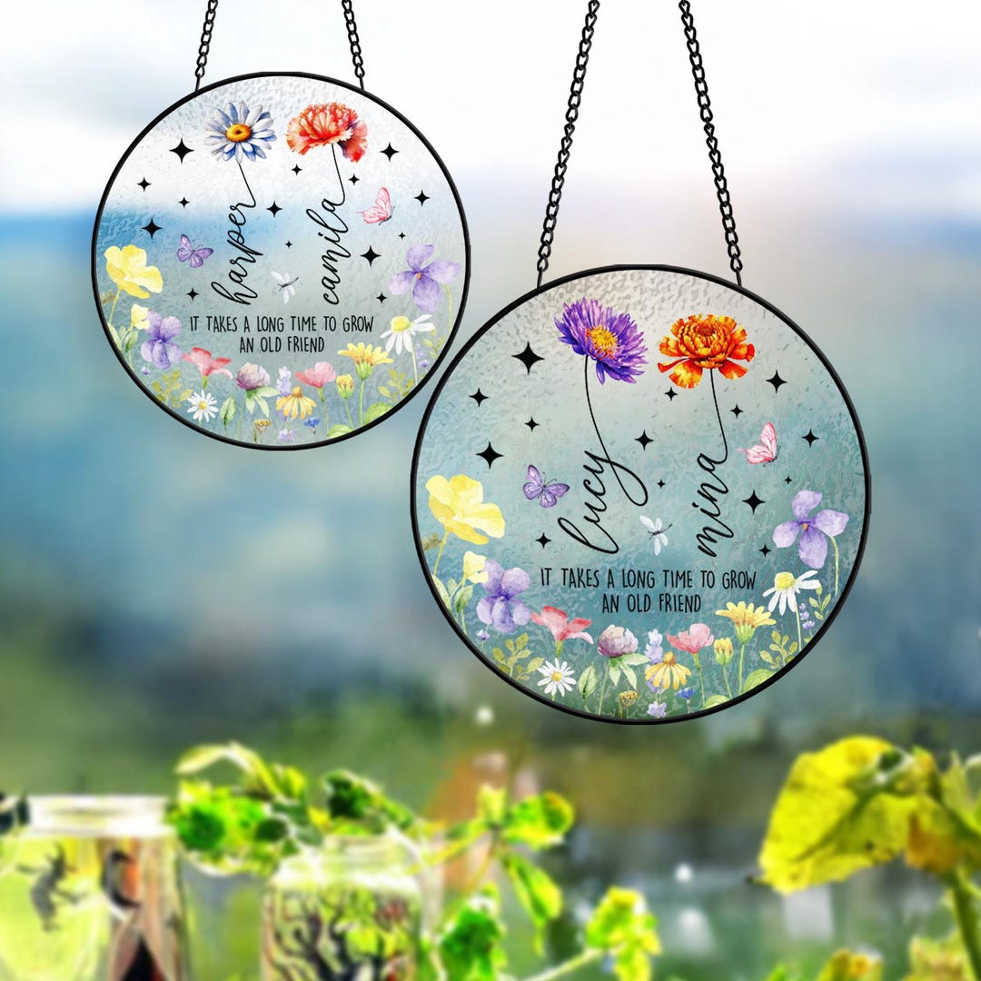 Best Friends Stained Glass,it Takes A Long Time to Grow an Old Friend ...