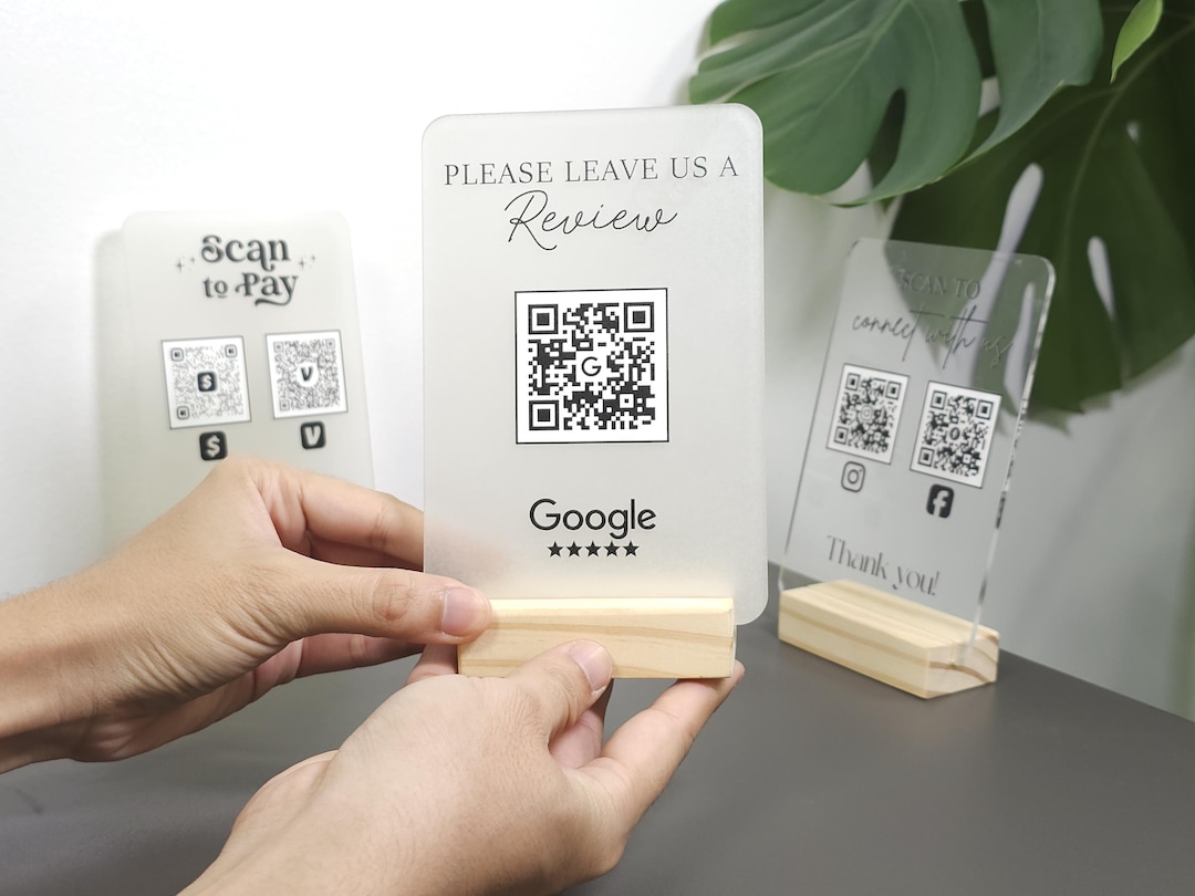 Mini QR Display Sign, QR Social Media Sign, Business Social Media QR ...
