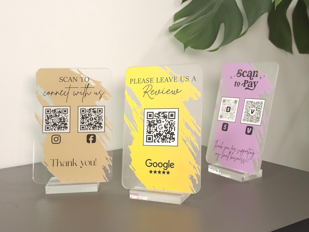 Customizable QR Code Sign: Social Media & Payment Display - Etsy