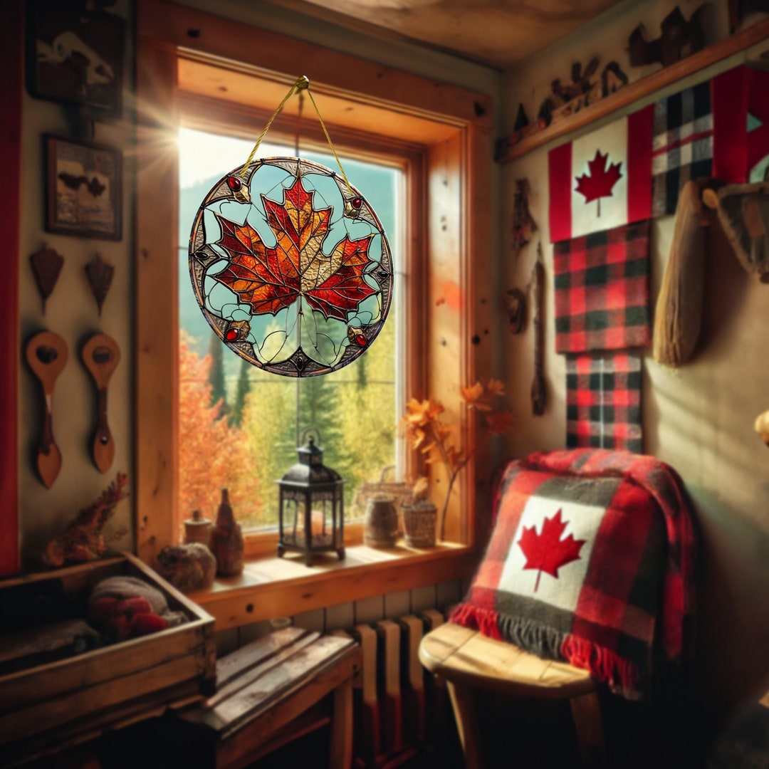 Maple Leaf Ornament Window Hanging, Maple Leaf Suncatcher, Gift for Her ...