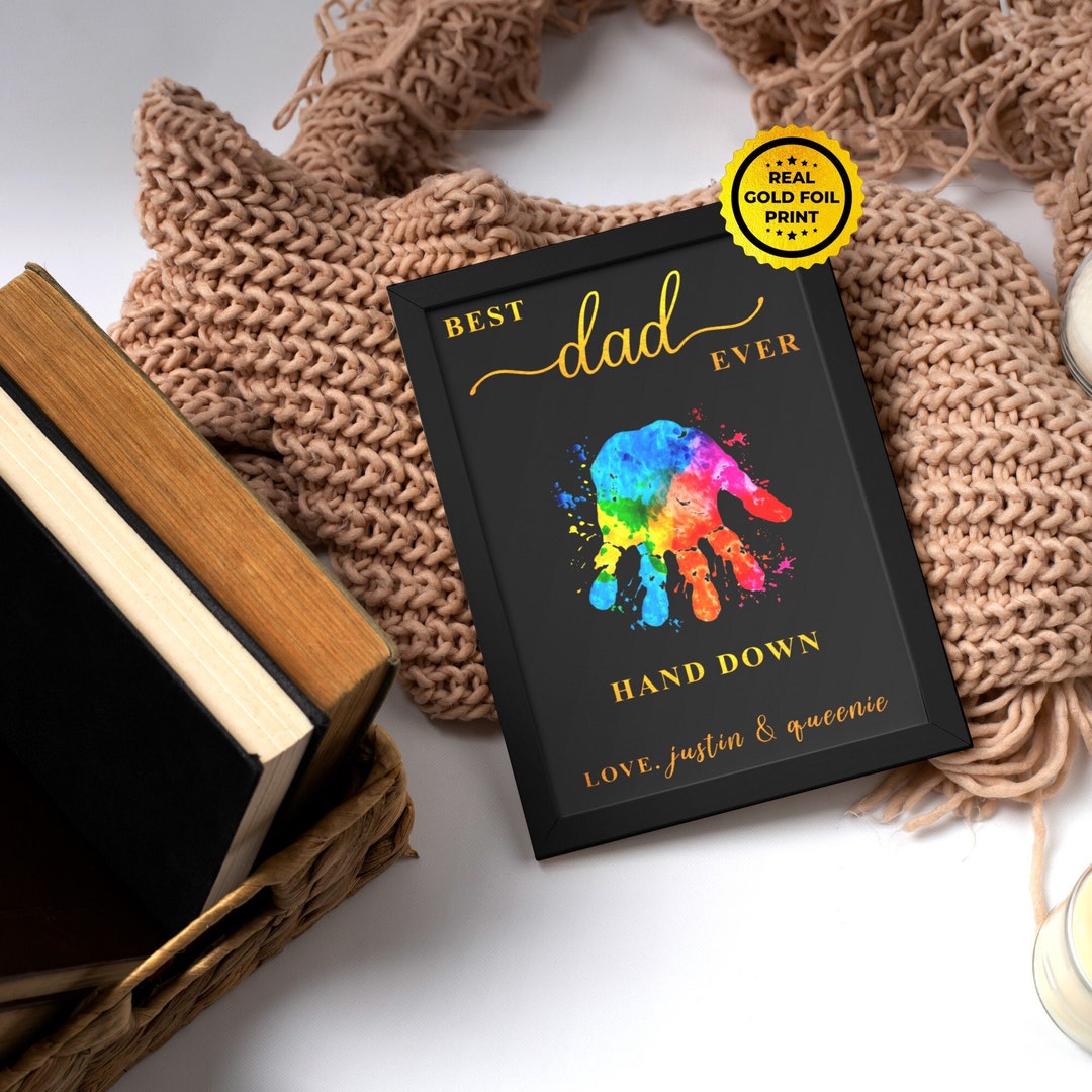 Fathers Day Gift From Kids, Hands Down Best Dad Ever, Personalized ...