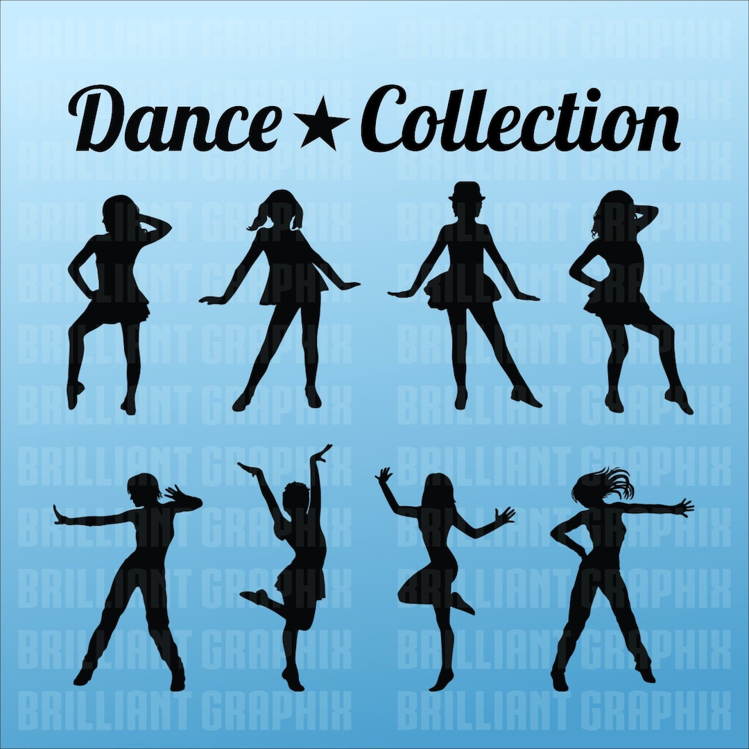 Female Dancers Digital Vector Art. Modern Dance Silhouette. SVG, Eps ...