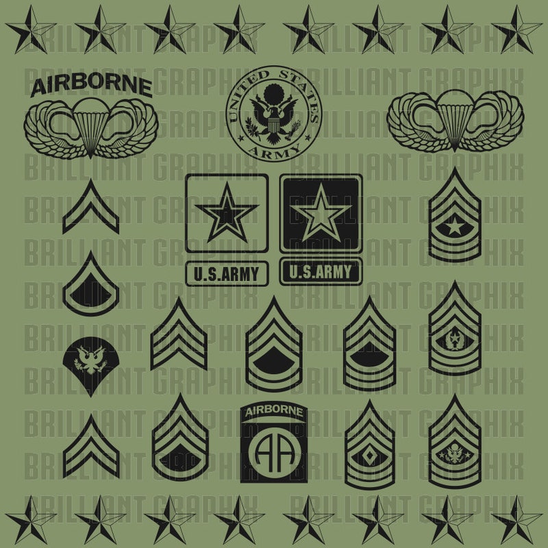 Army Rank Svg - Etsy