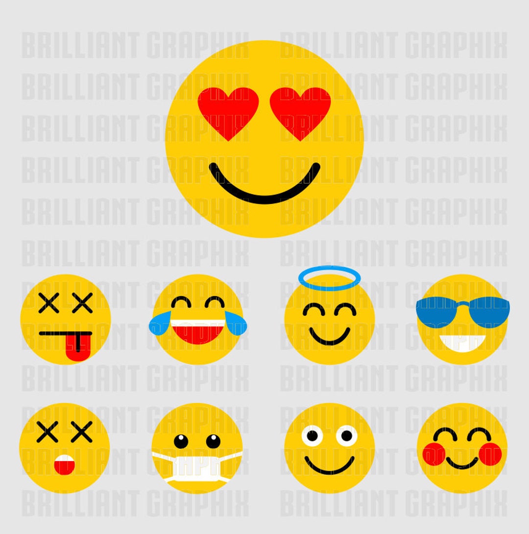 Vector Emojis Cut Ready for Vinyl or Print. Compatible With Cricut ...
