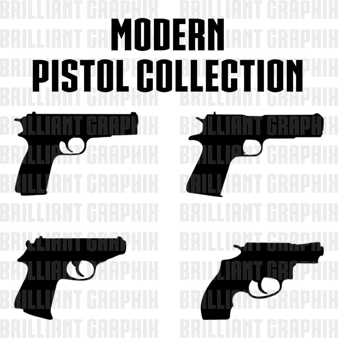 High Quality Modern Pistols and Handguns. Vector SVG. Eps - Etsy