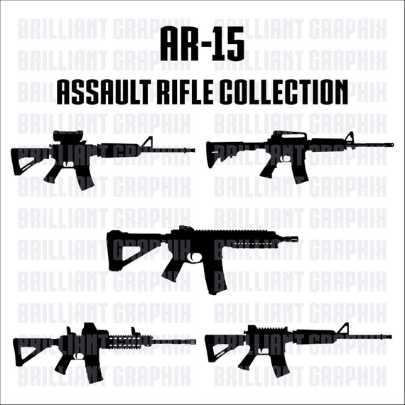 AR-15 Assault Rifle/pistol Collection SVG Eps PDF Png Files - Etsy