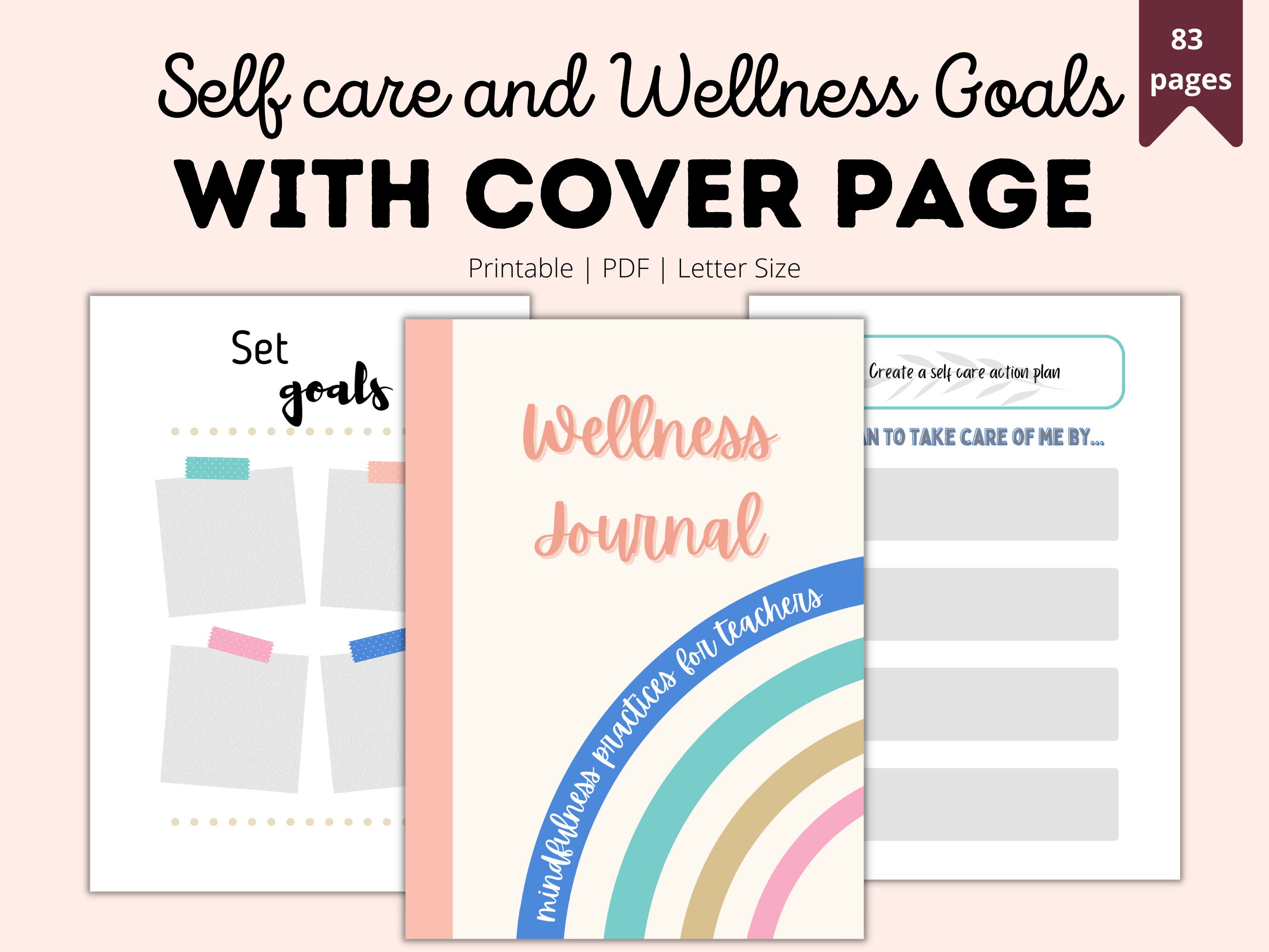 Teacher Wellness Planner Self Care Journal Self Care Kit - Etsy