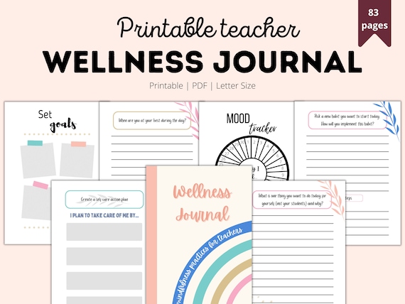 Teacher Wellness Planner Self Care Journal Self Care Kit - Etsy