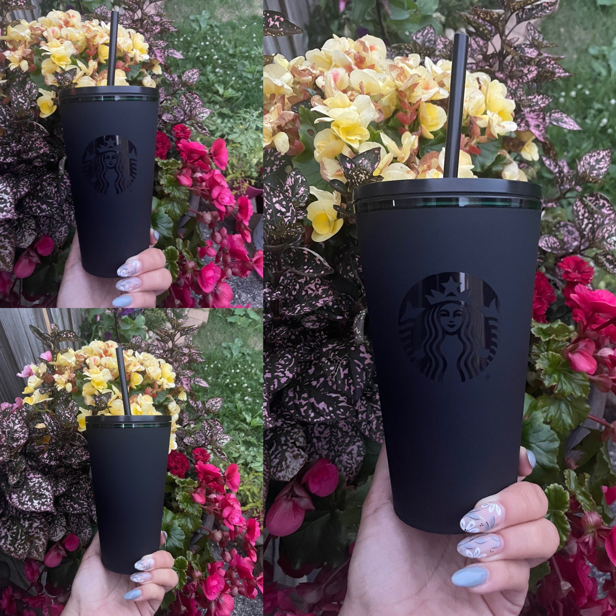 Matte black tumbler cup personalized cup matte black cold cup custom ...